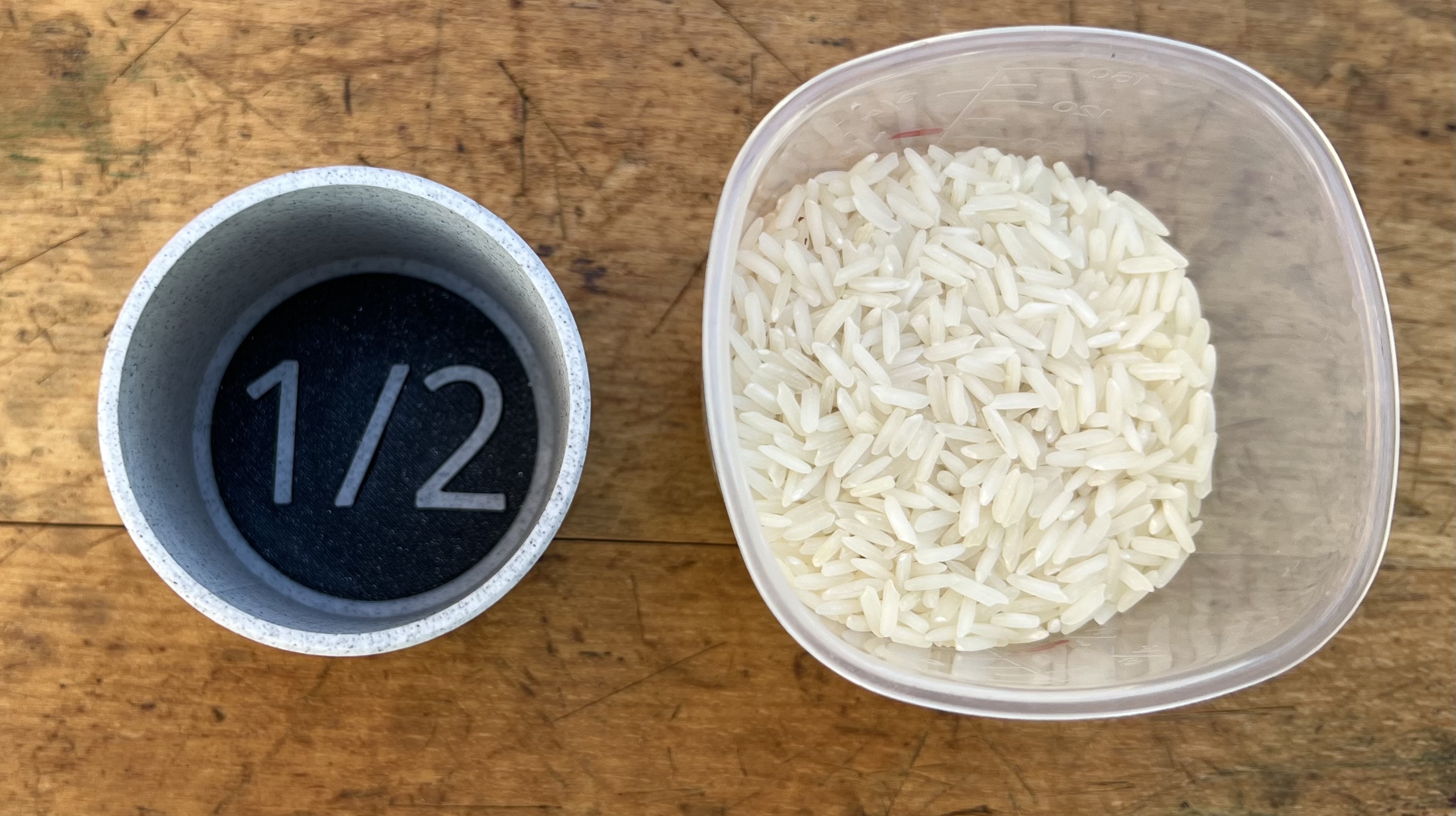 Measuring cup for 1 portion rice - 1/2 cup or 90ml by teslapunk ...
