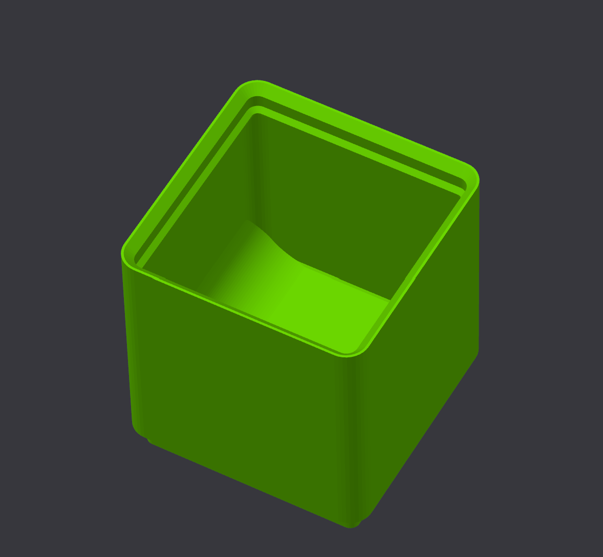 1x1 6u gridfinity bin with curved ramp bottom by Brandon R | Download ...