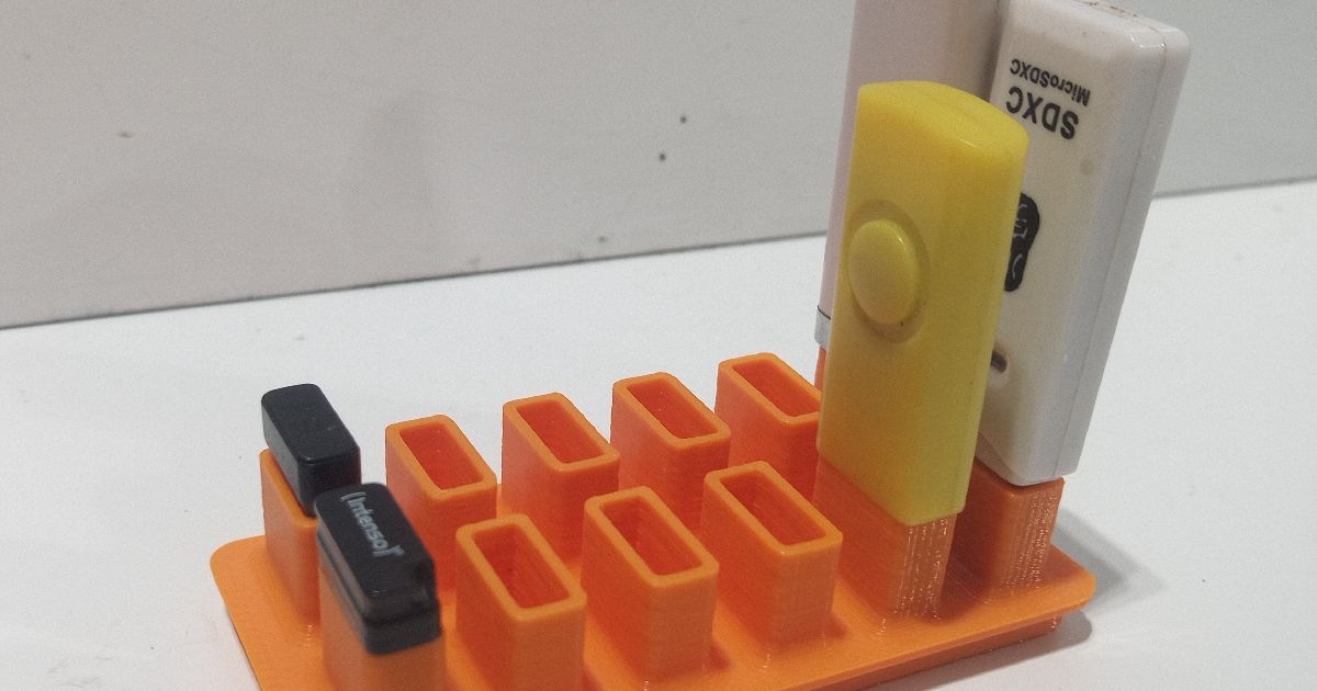 Gridfinity 12x USB stick dongle holder, 2x1 by Toby N. | Download free ...