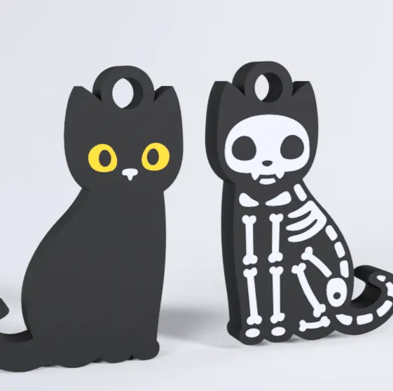 Halloween cat Keychain by Rag3d | Download free STL model | Printables.com