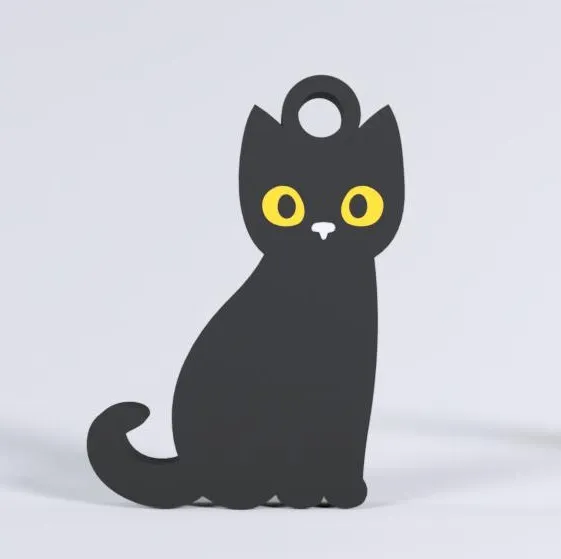 Halloween cat Keychain by Rag3d | Download free STL model | Printables.com