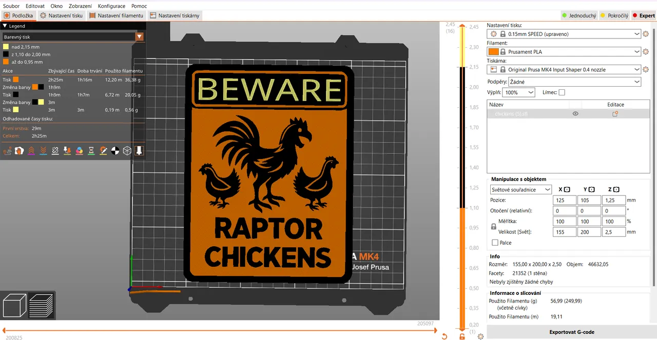 Sign: Beware raptor chickens by Nina Máčová | Download free STL model ...
