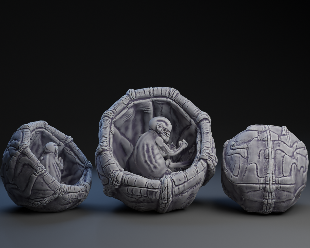 Embryonic Alien in Seed Pod by Peter Farell | Download free STL model ...