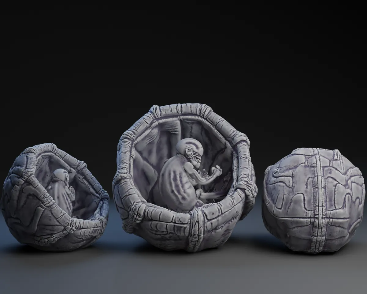 Embryonic Alien in Seed Pod by Peter Farell | Download free STL model ...