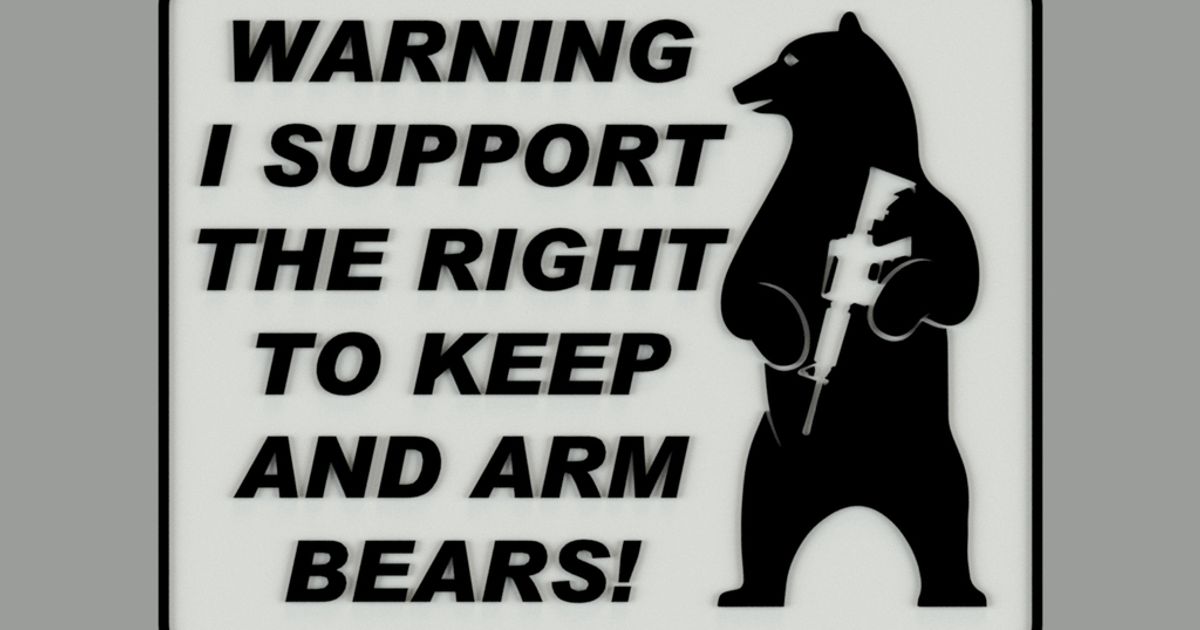 WARNING I SUPPORT THE RIGHT TO KEEP AND ARM BEARS SIGN by Becker Thorne ...