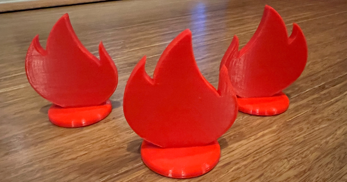 Stand-up Flame Game Piece by awhildy | Download free STL model ...