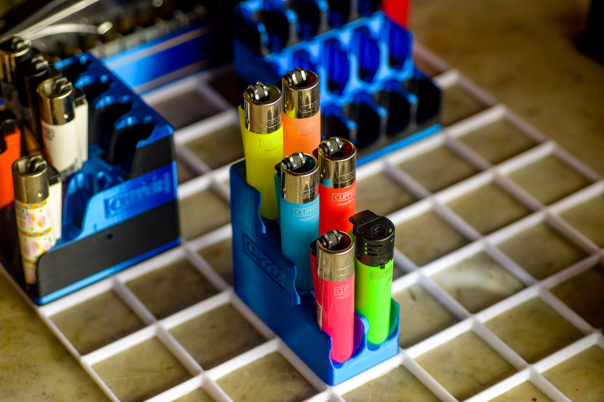 Gridfinity 2x1 Clipper Stand (6 lighters) by LexFran | Download free STL model | Printables.com