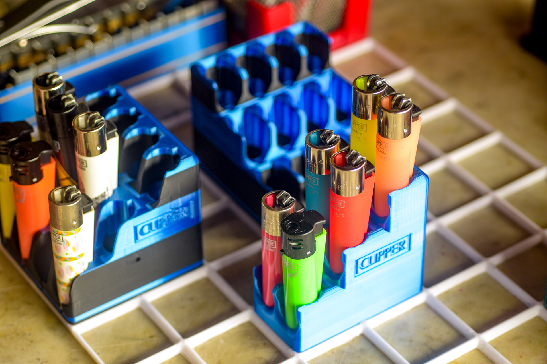 Gridfinity 2x1 Clipper Stand (6 lighters) by LexFran | Download free STL model | Printables.com
