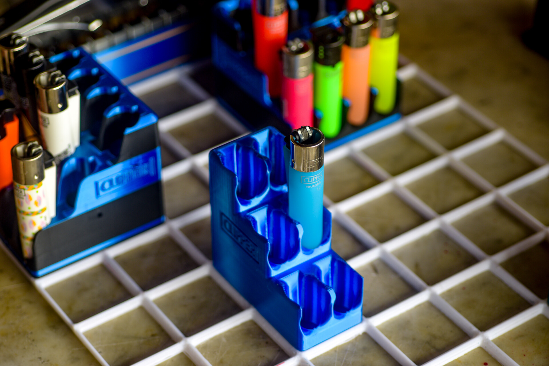 Gridfinity 2x1 Clipper Stand (6 lighters) by LexFran | Download free STL model | Printables.com