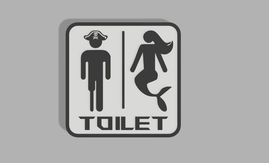 Toilet Sign by Dengamleninja | Download free STL model | Printables.com