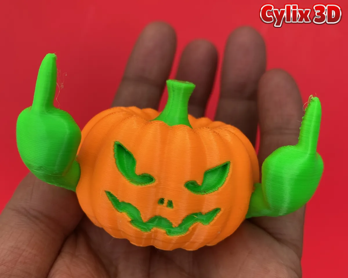 Pumpkin Middle Finger, Halloween 2024 by Cylix3D | Download free STL ...