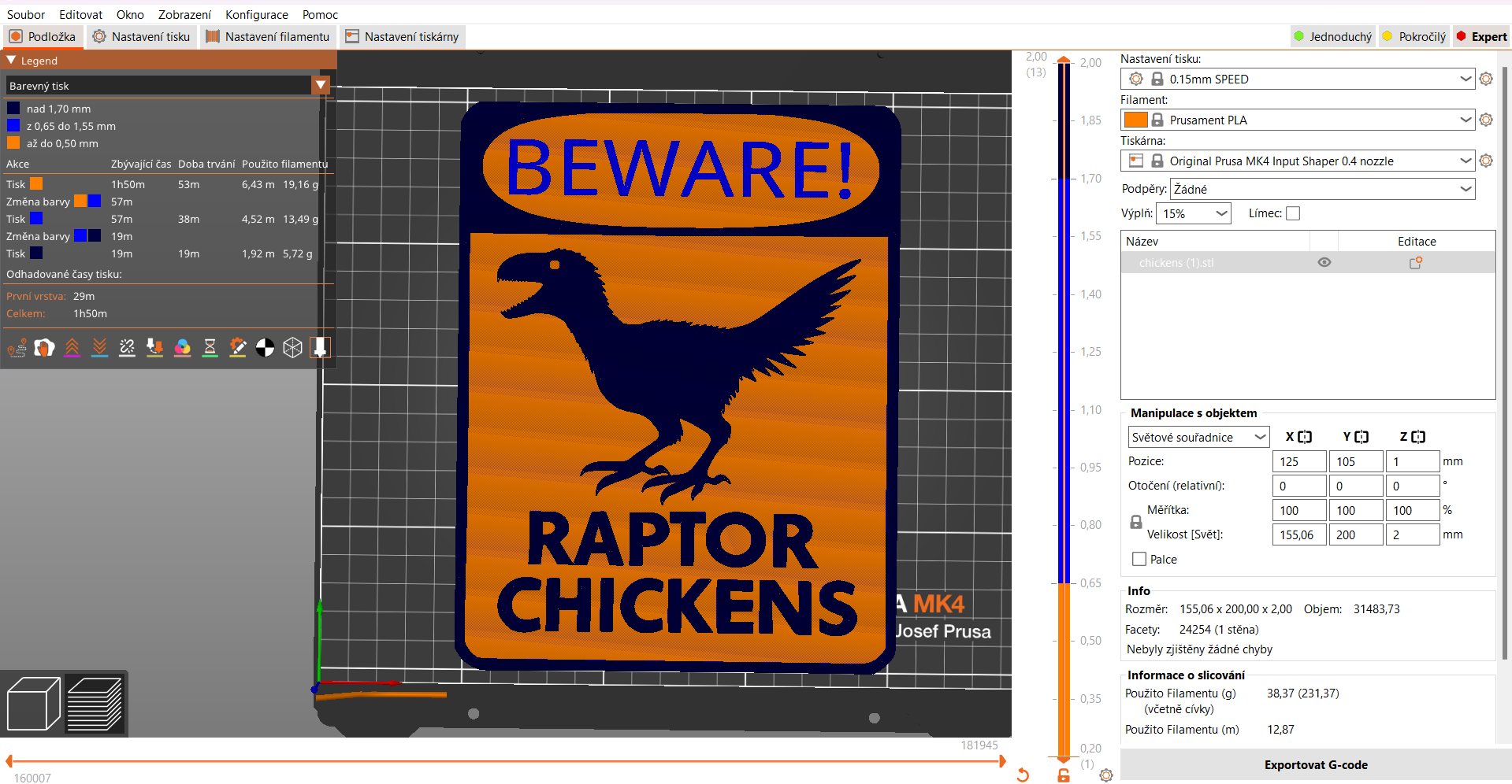 Sign: BEWARE! RAPTOR CHICKENS by Nina Máčová | Download free STL model ...