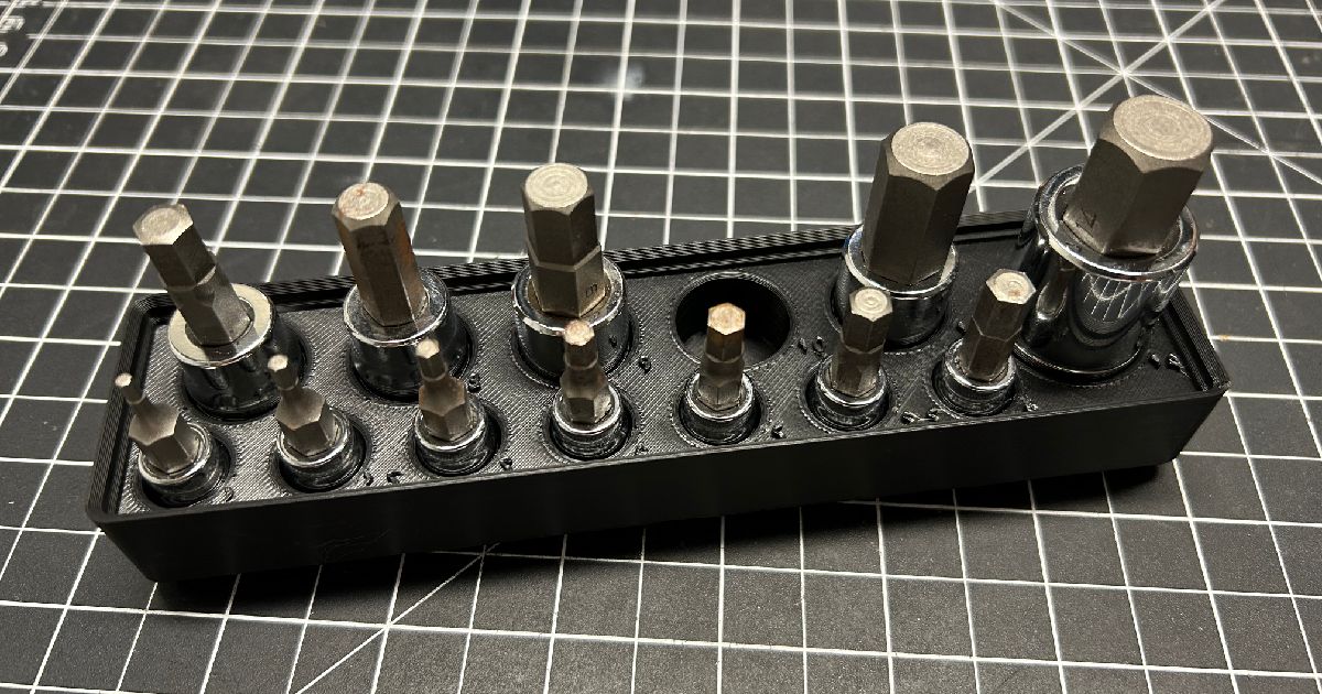 Gridfinity NEIKO Metric Hex Bit 13-Piece Socket Set by Andrew | Download free STL model ...