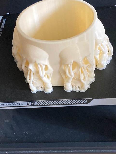 Skull Candy DIsh with Assorted Lamp Holders by Sink | Download free STL ...