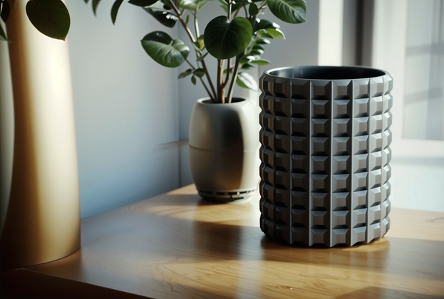Beautiful Minimalistic Quadratic Pattern Designer Vase by NiklasEmn ...