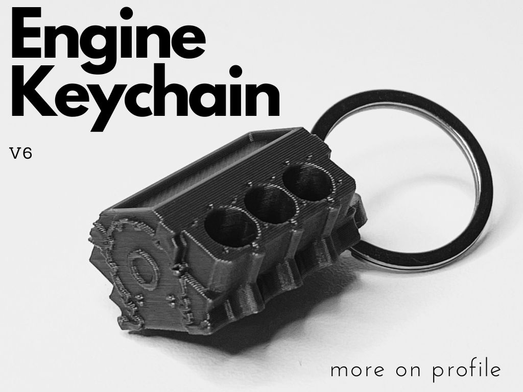 Engine block V6 keychain by Stenly_G | Download free STL model | Printables.com