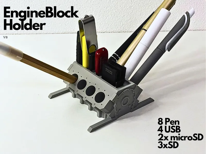 Engine block V8 keychain by Stenly_G | Download free STL model ...