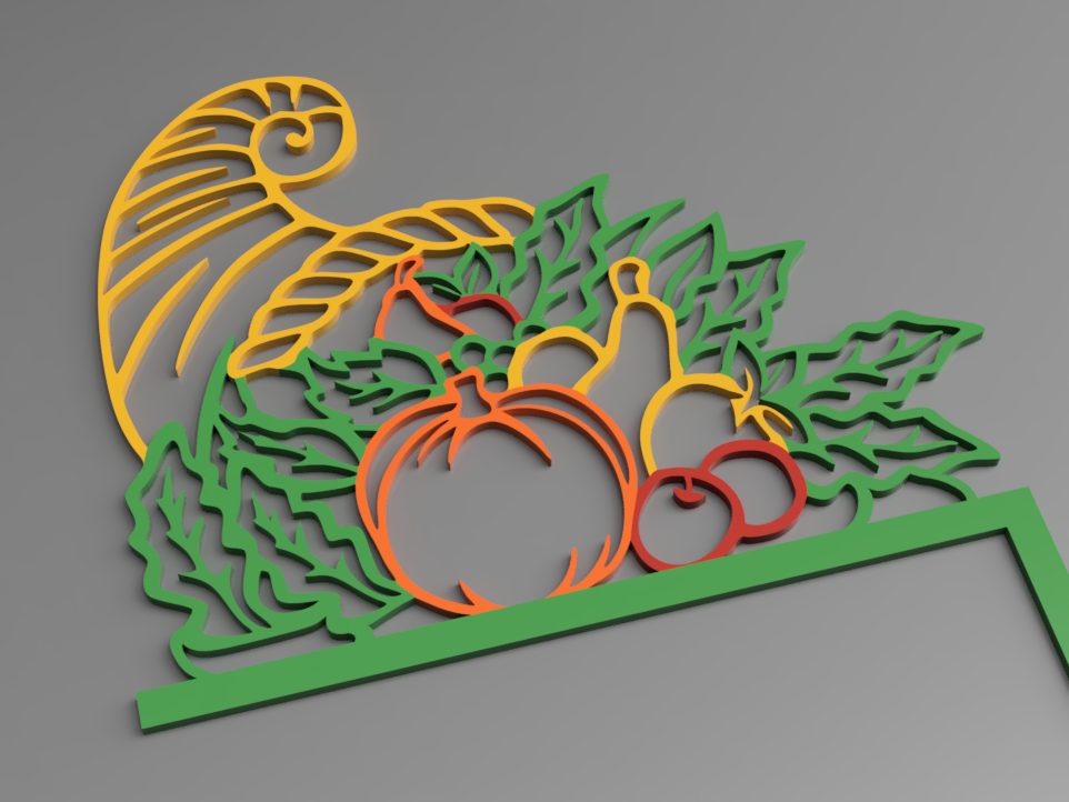 Cornucopia Door Topper Decoration by grizzie17 | Download free STL ...
