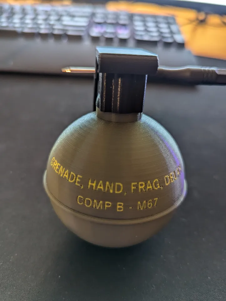 Grenade with Text by Randomdude583 | Download free STL model ...