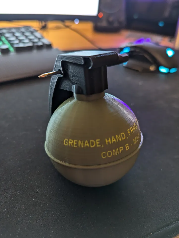 Grenade with Text by Randomdude583 | Download free STL model | Printables.com
