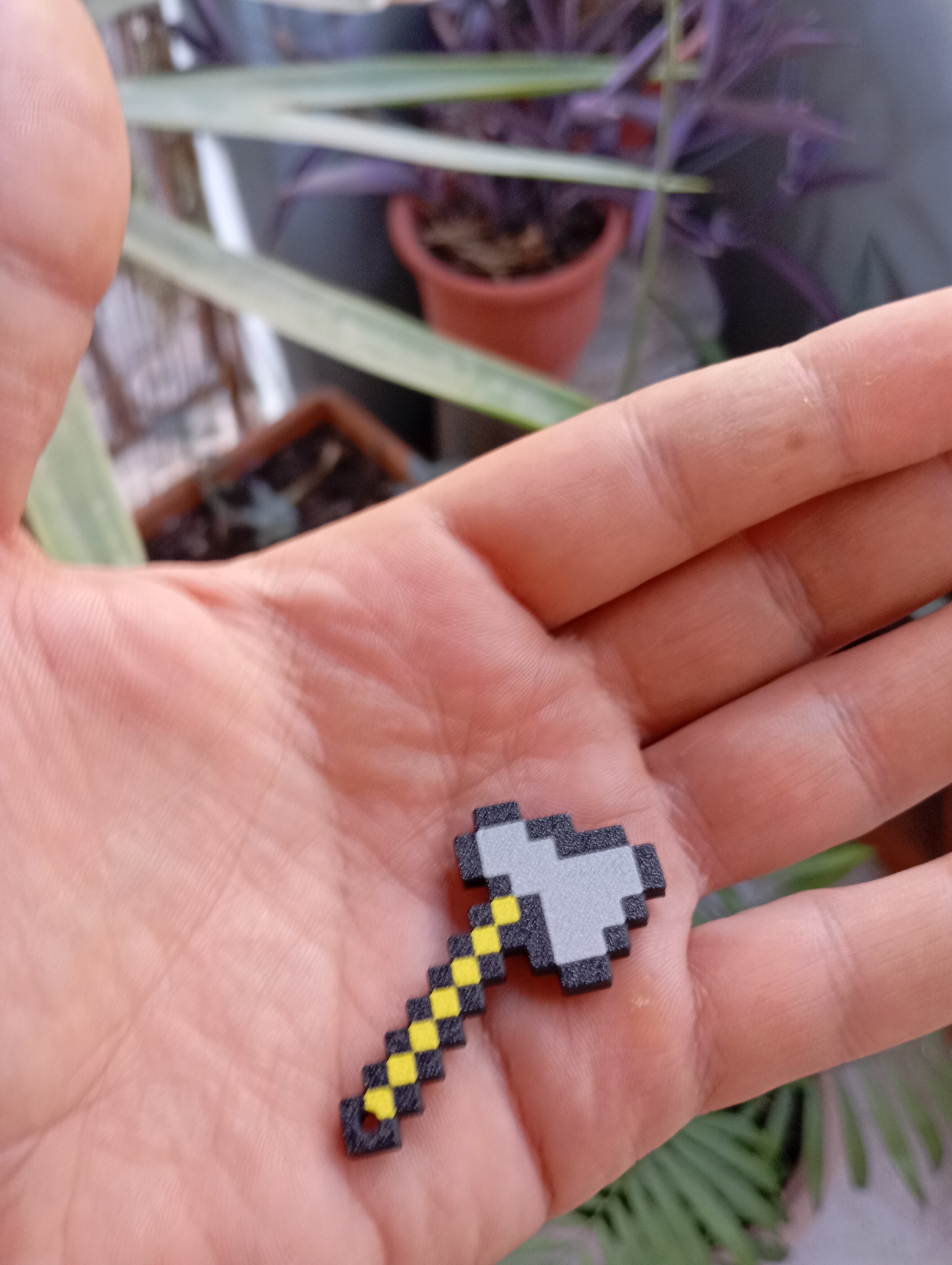 minecraft diamond axe keychain by oramafanis | Download free STL model ...