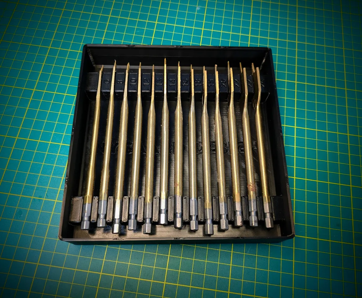 Gridfinity Spade Drill Bit Organizer 4x4x5 by Nygaard Design | Download ...