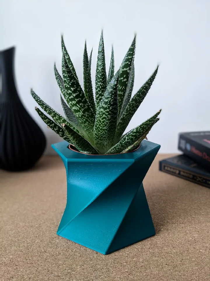 Simple Geometric Twisted Planter by Tycho Design | Download free STL model | Printables.com