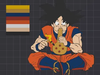 Goku Smoking Sticker by 3DPremiun | Download free STL model ...