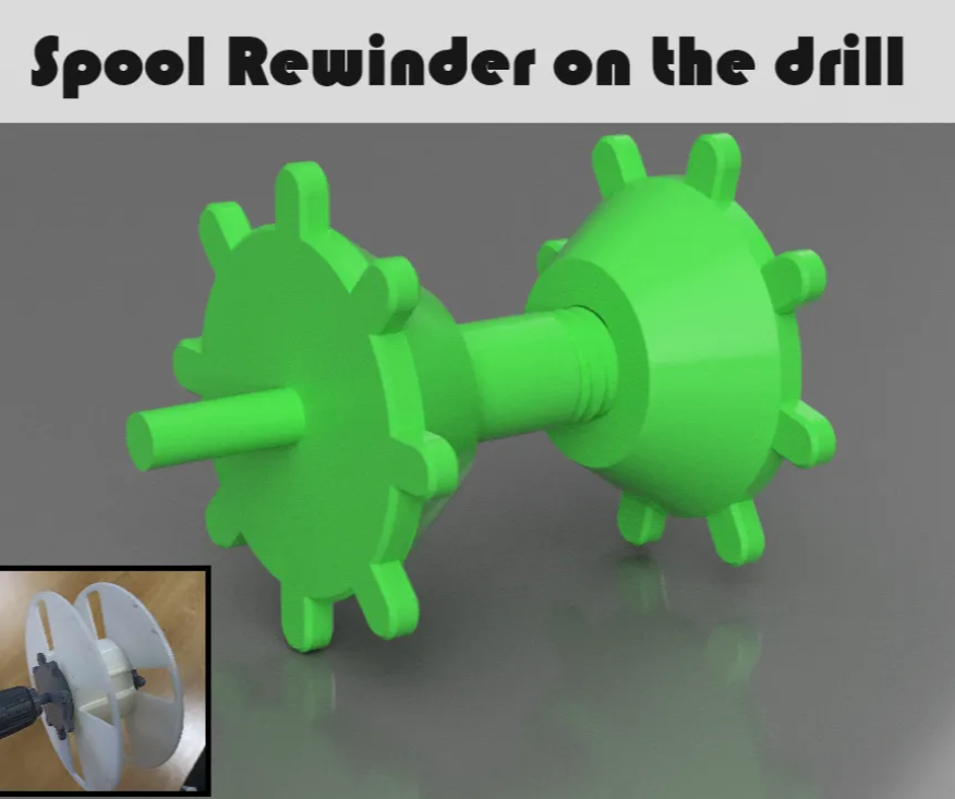 Spool Rewinder on the drill by Vajcner | Download free STL model ...