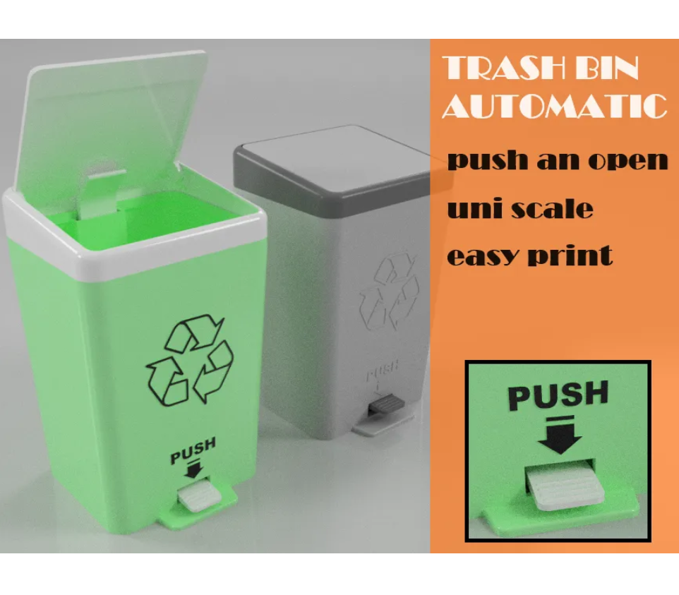 Trash Bin Automatic! Uni scale! Push and Open! by Vajcner | Download ...