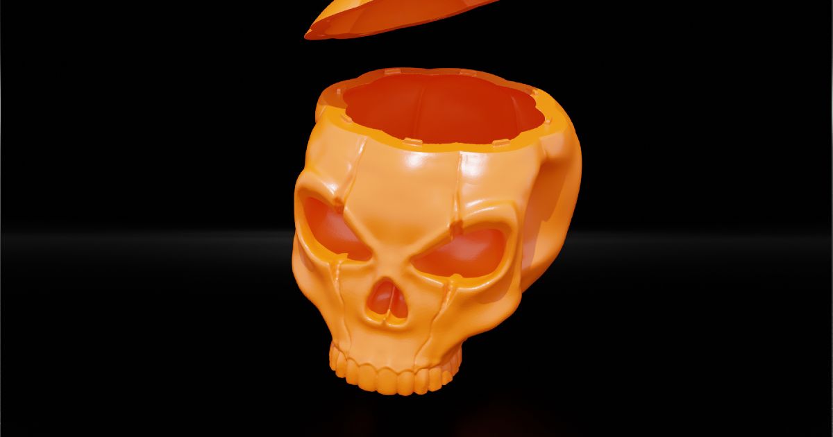 Halloween Pumpkin Skull Container by EndK7 | Printables Store