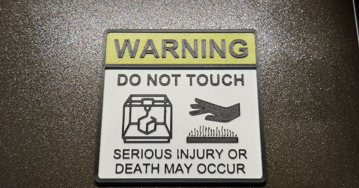 Printer Warning Sign by GreaseMonkey | Download free STL model ...