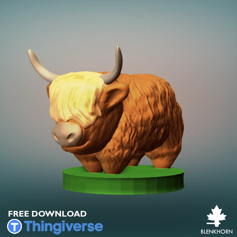 ANIMAL SERIES - HIGHLAND COW by Blenkhorn | Download free STL model ...