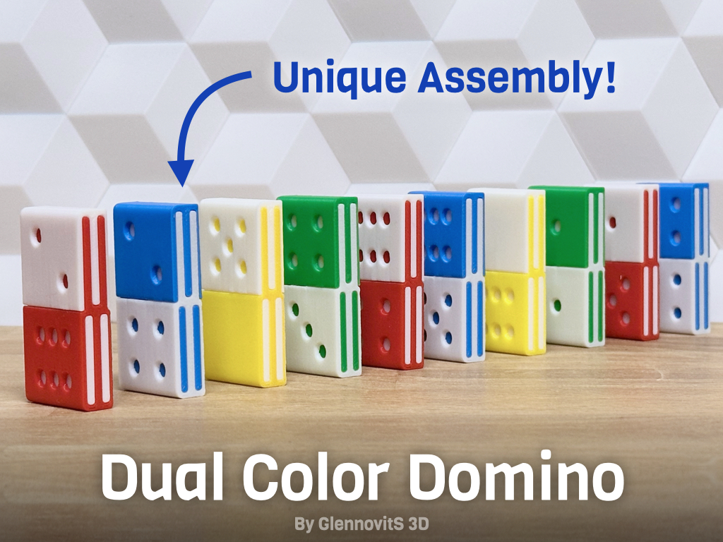 Dual Color Domino (2 part single extruder multicolor game) by ...