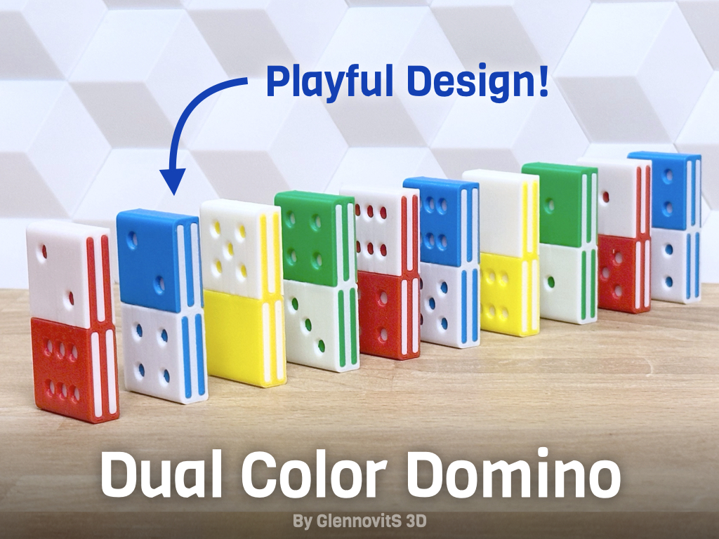 Dual Color Domino (2 part single extruder multicolor game) por ...