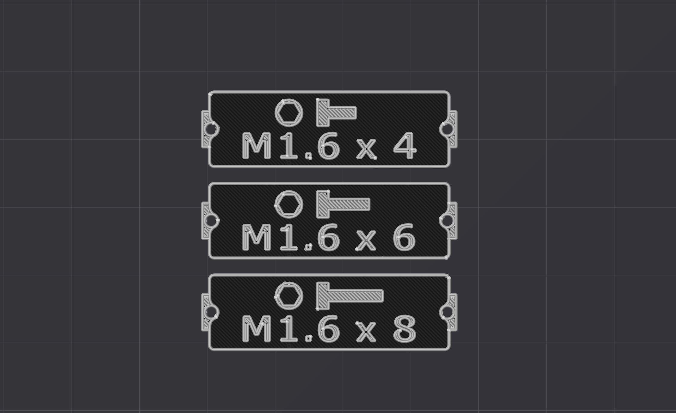 Gridfinity Bin Labels M1.6 Hexagon socket head cap screws by ...