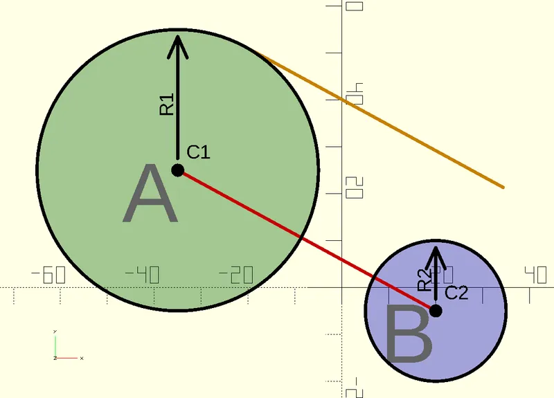 Tutorial: Tangent lines of circles in OpenSCAD by Stone Age Sculptor | Download free STL model ...