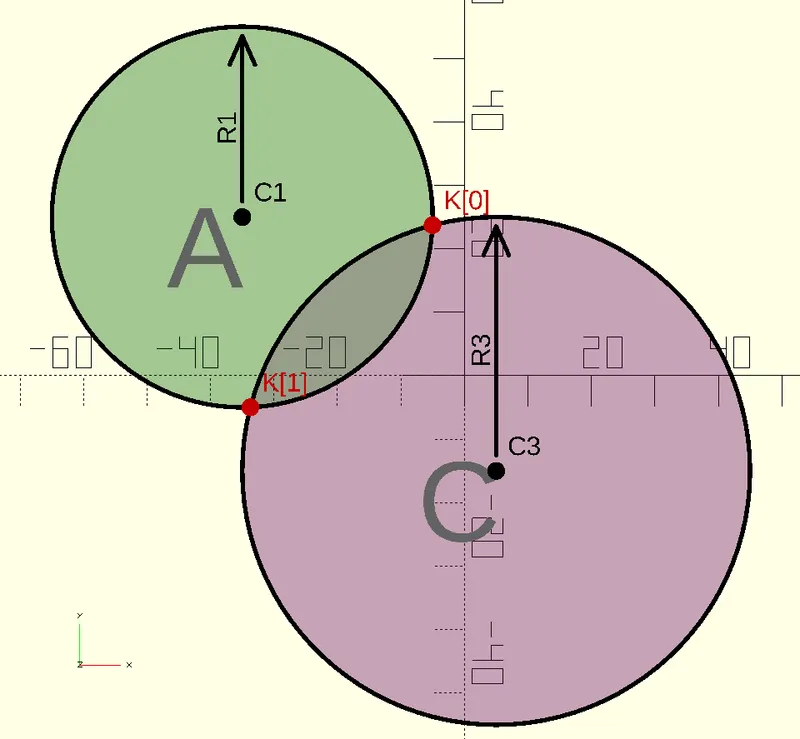 Tutorial: Tangent lines of circles in OpenSCAD by Stone Age Sculptor ...