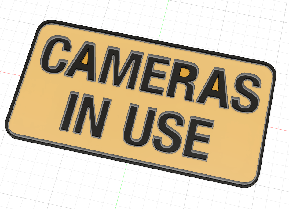 CAMERAS IN USE sign. by Raybo | Download free STL model | Printables.com