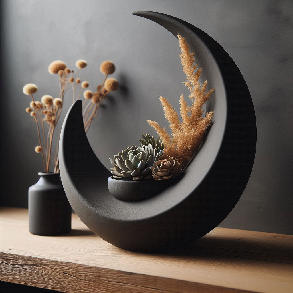 Designer Crescent Decorative Object, Vase, Vessel by Deltaprints ...
