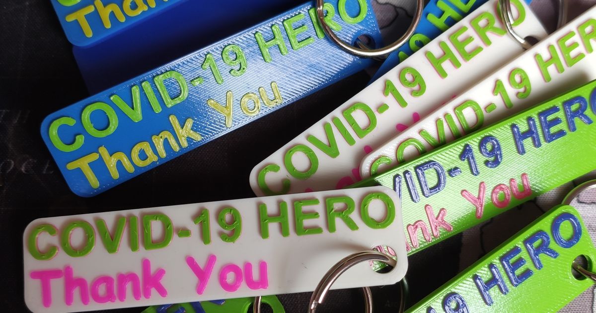 Corona-Hero Badge / Keychain by Christian | Download free STL model ...