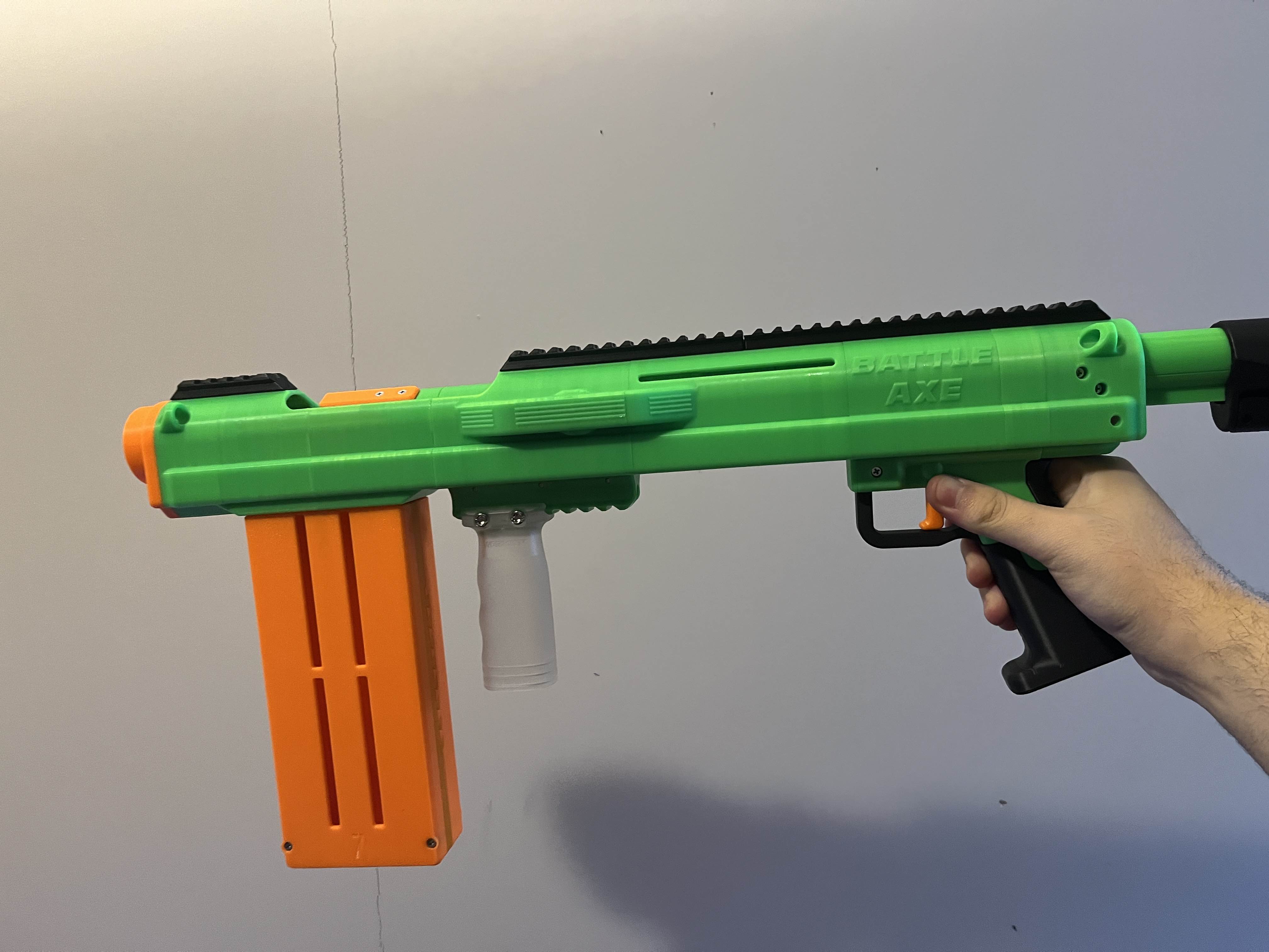Battle Axe - Shell Ejecting Nerf Shotgun (3D Printed Nerf Blaster) by Sillybutts | Download free ...