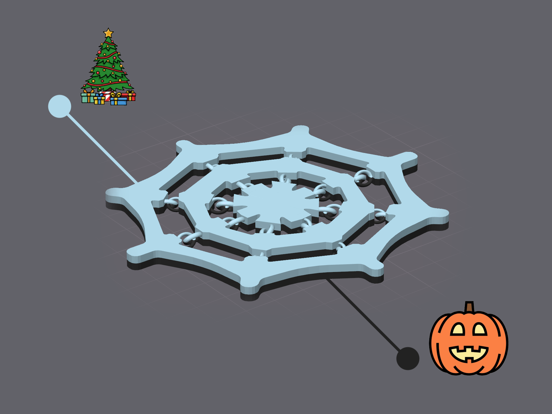 Articulated Coaster - Web / Snowflake by P4trik | Download free STL ...