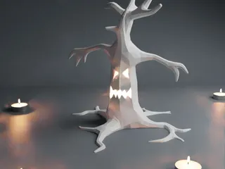 Spooky Halloween Tree Monster tealight holder by Maker81 | Download ...