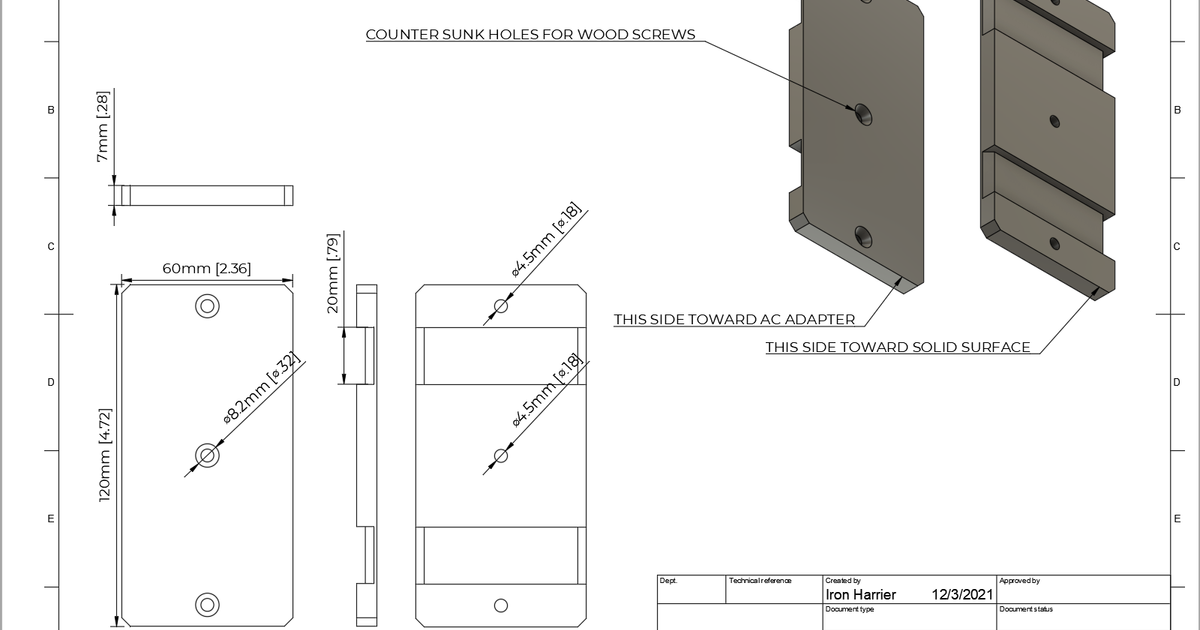 AC Adapter Mount by iron_harrier | Download free STL model | Printables.com