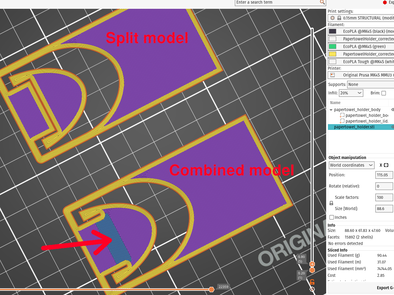 Quick Reload Paper Towel holder (split parts) by 3DTux | Download free ...