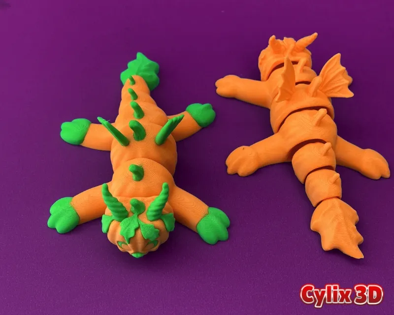 Flexi Pumpkin Dragon | Articulated Halloween Toy by Cylix3D | Download ...