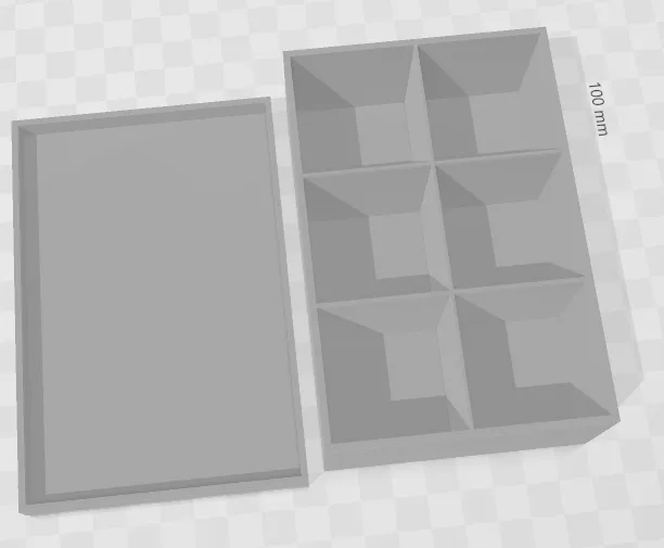 box divided into 6 partitions with lid by giomex | Download free STL ...