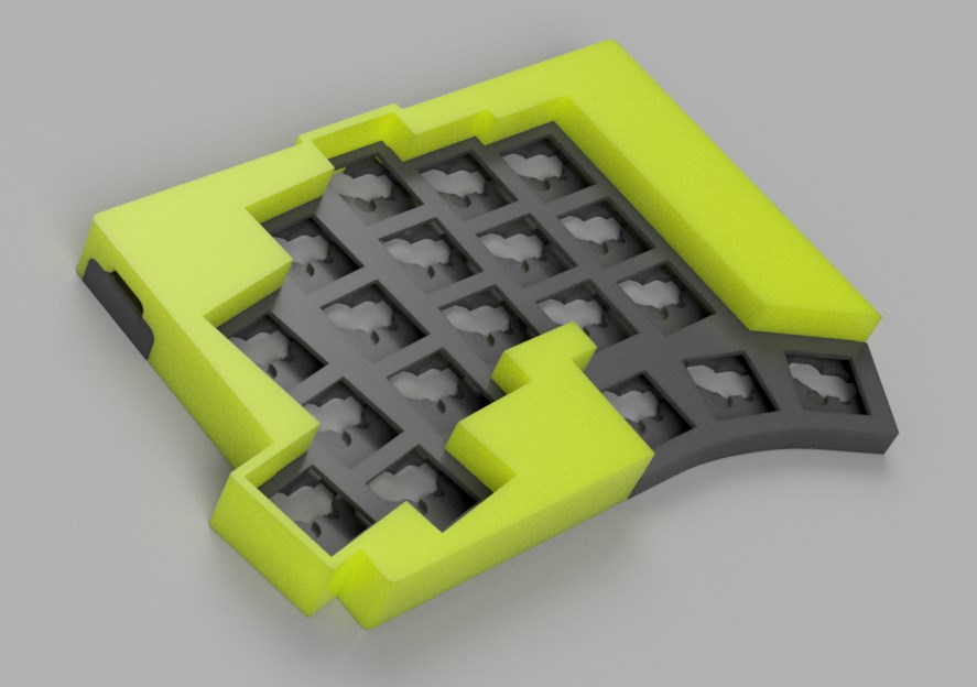 TOTEM-SHIFT Wireless BLE Redux Split Splay Keyboard Case by Endracion ...