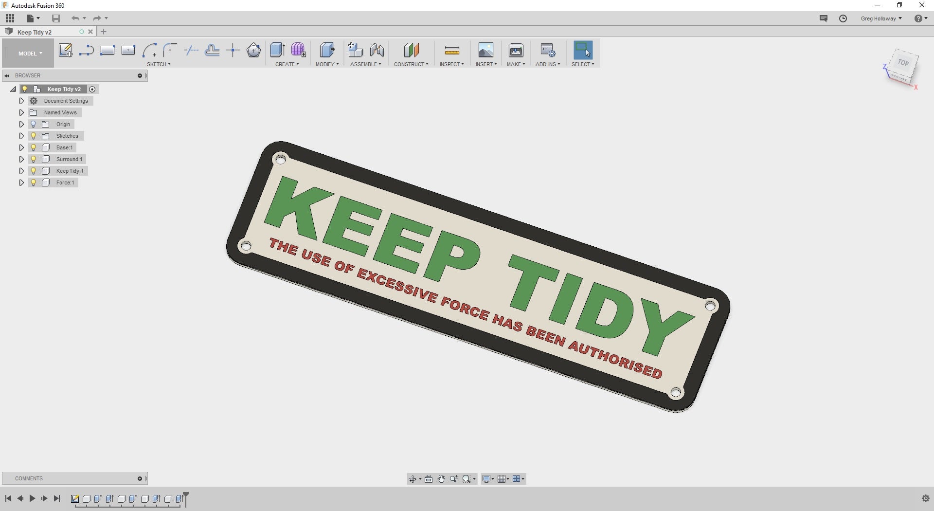 Keep Tidy Sign - Multi-Material by Greg_The_Maker | Download free STL ...
